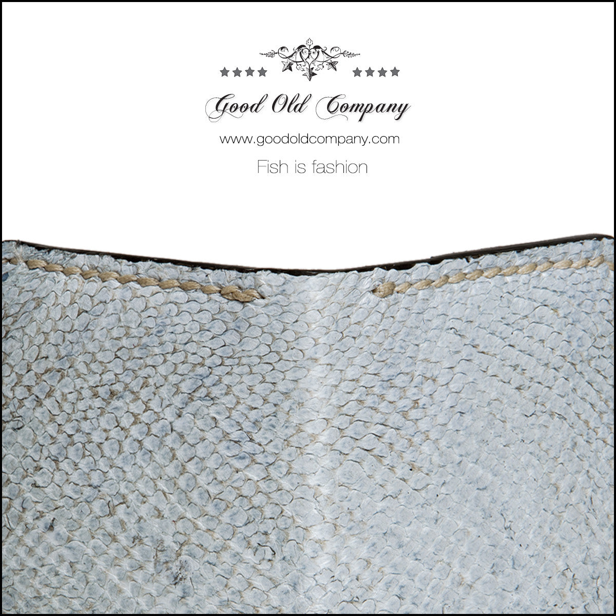 Sold out ! - Hand stitched fish leather card wallet with natural color ...