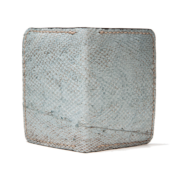 Sold out ! - Hand stitched fish leather card wallet with natural color ...