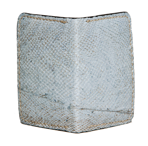Sold out ! - Hand stitched fish leather card wallet with natural color ...